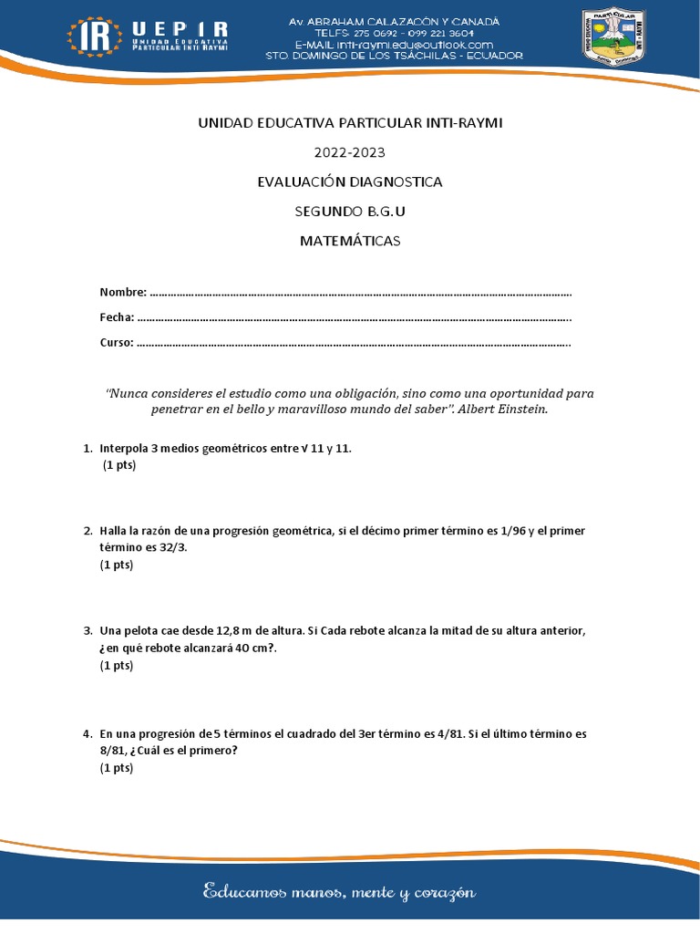 2do BGU Matemáticas | PDF