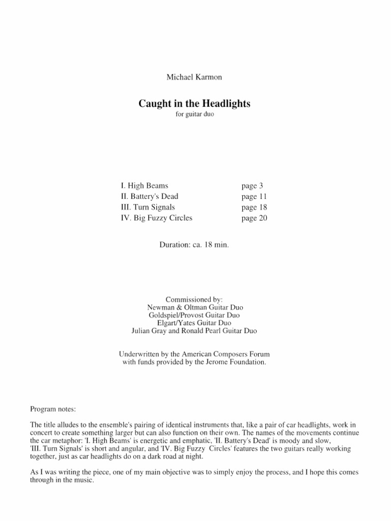 Headlights All | PDF