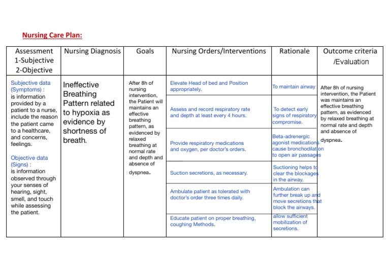 (SOB) Care Plan | PDF | Breathing | Pulmonology