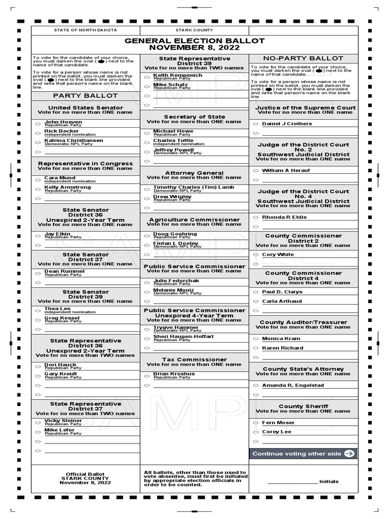 Stark County Sample Ballot | PDF | Initiative | Government
