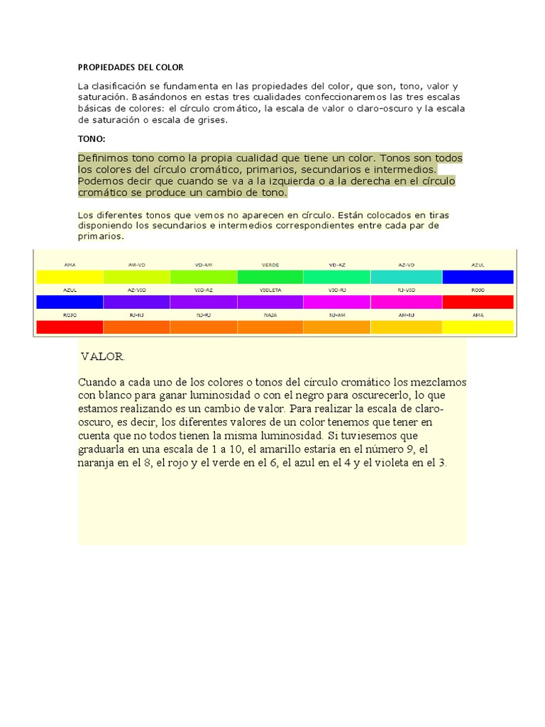 Propiedades Del Color | PDF