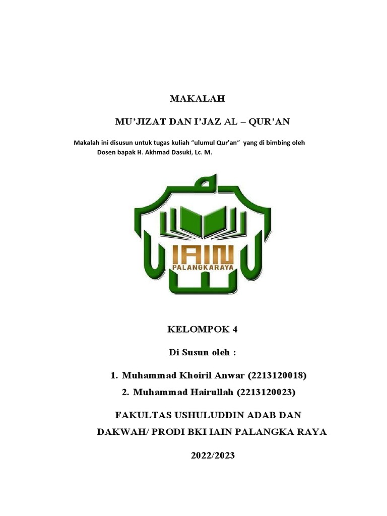 Makalah Ijaz Al Quran (1) Kelompok 4 | PDF