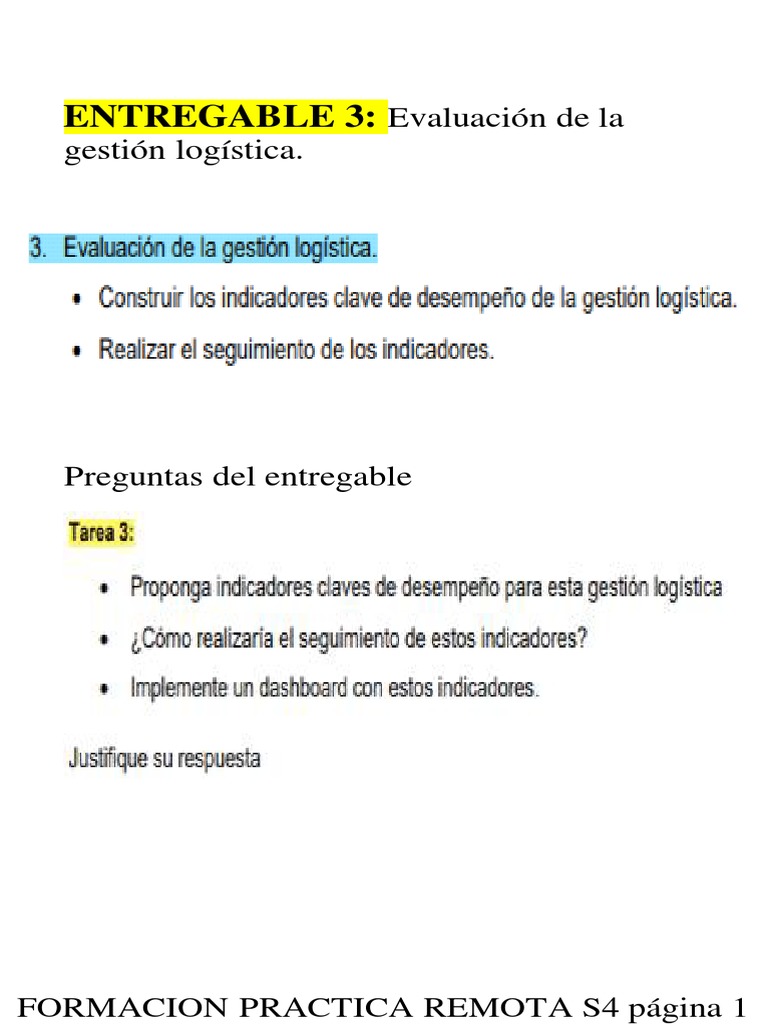 Formacion Practica Remota s4 | PDF | Indicador de rendimiento | Logística