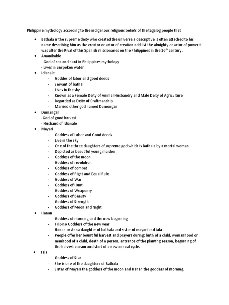 Philippine Gods and Goddesses Overview | PDF | Goddess | Deities