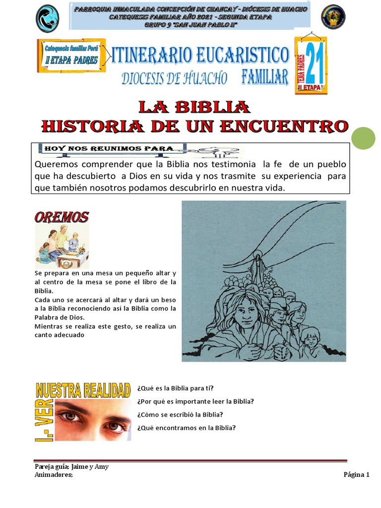 Tema #21 La Biblia Hist de Un Encuen Padres 2da Etp 2021 | PDF | Biblia | Divinidad