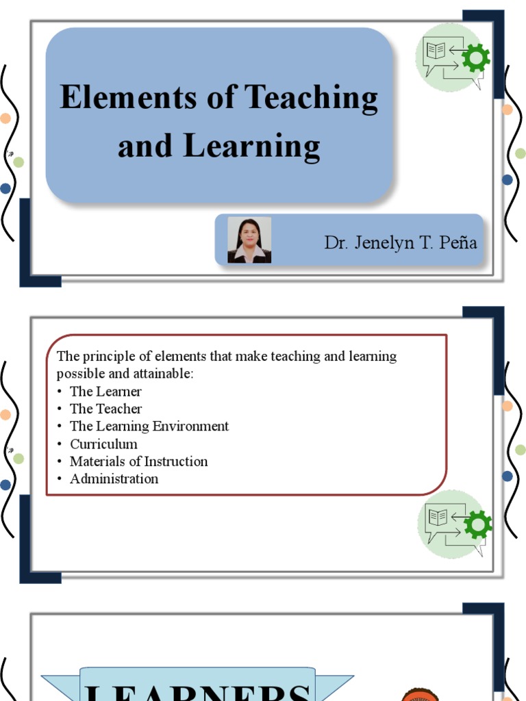 LESSON 2 Elements of Teaching and Learning | PDF | Learning | Curriculum