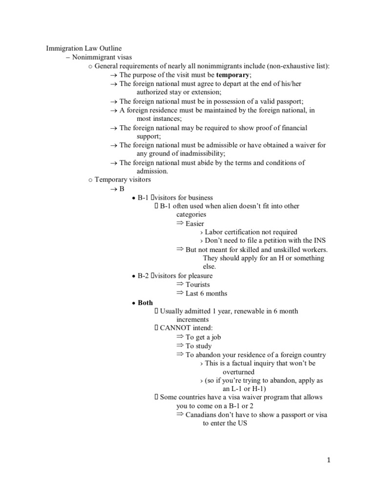 Immigration Law Outline | Download Free PDF | Permanent Residence ...