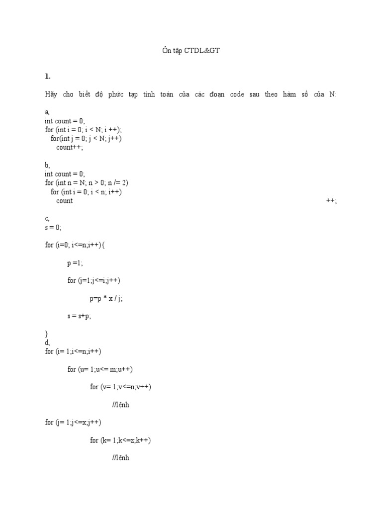 Ôn tập CTDL | PDF