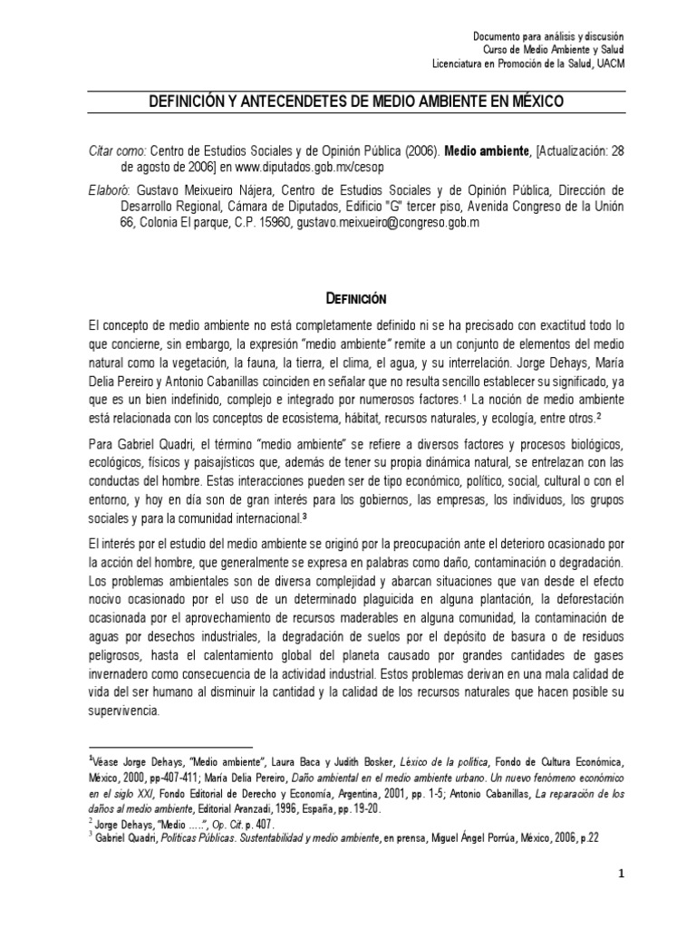 Ecología y Capital: Definición Ambiental | PDF | Entorno natural ...
