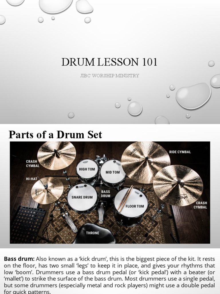 Drum Lesson 101 | PDF | Drum Kit | Drum