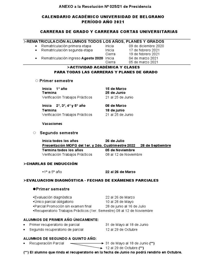 Calendario Academico UB MARZO | PDF