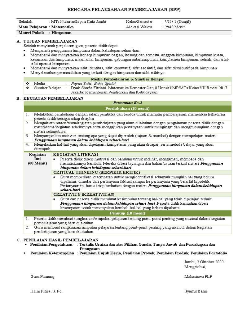 RPP Sepol-2 | PDF | Karier & Perkembangan | Seni