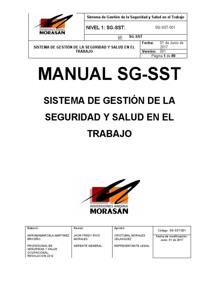 SG-SST-001 Sistema de Gestión de La Seguridad y Salud en El Trabajo | PDF | Valores | Riesgo