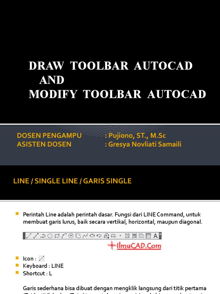Draw&modify Toolbar Autocad | PDF