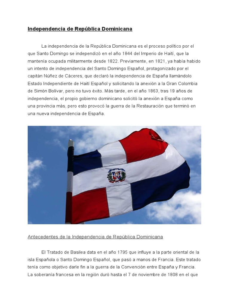 Independencia de la República Dominicana | PDF | República Dominicana ...