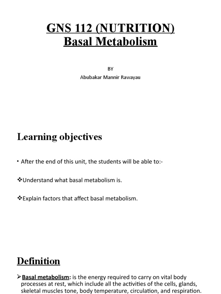 Basal Metabolism | PDF