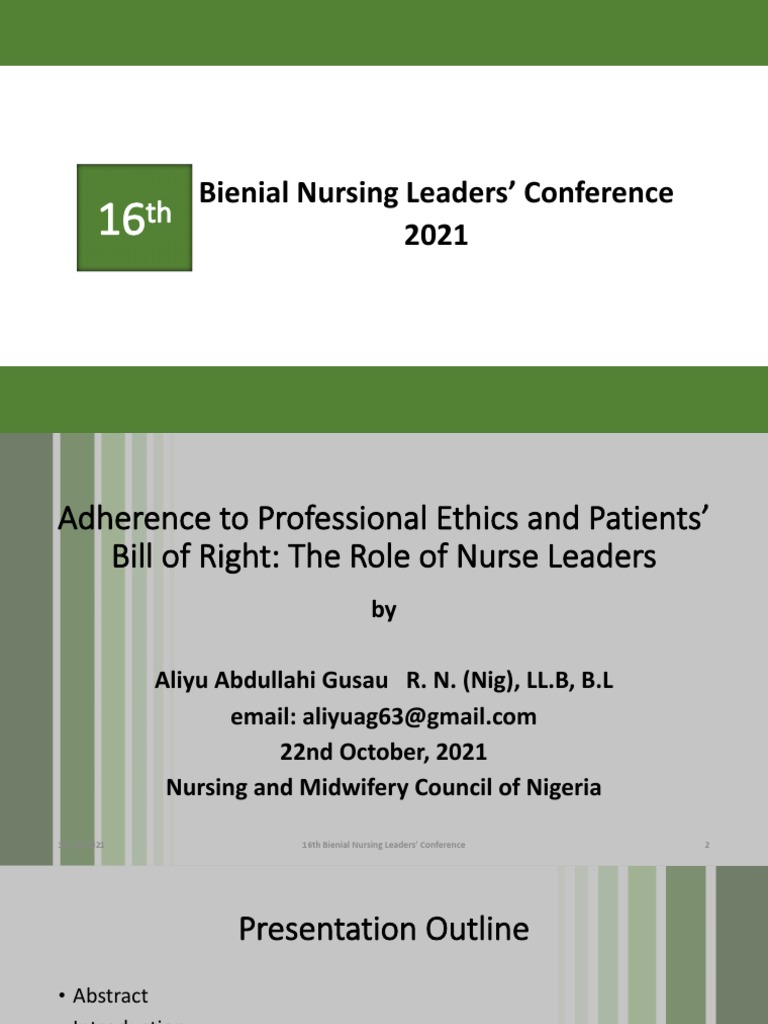 16th Bienial Nursing Leaders Conference | PDF | Midwife | Nursing