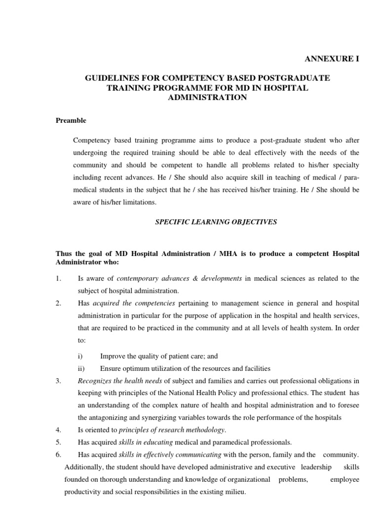 MD Hospital Administration Syllabus | PDF | Hospital | Health Care