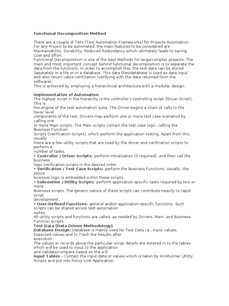 Functional Decomposition Method | PDF | Subroutine | Scripting Language