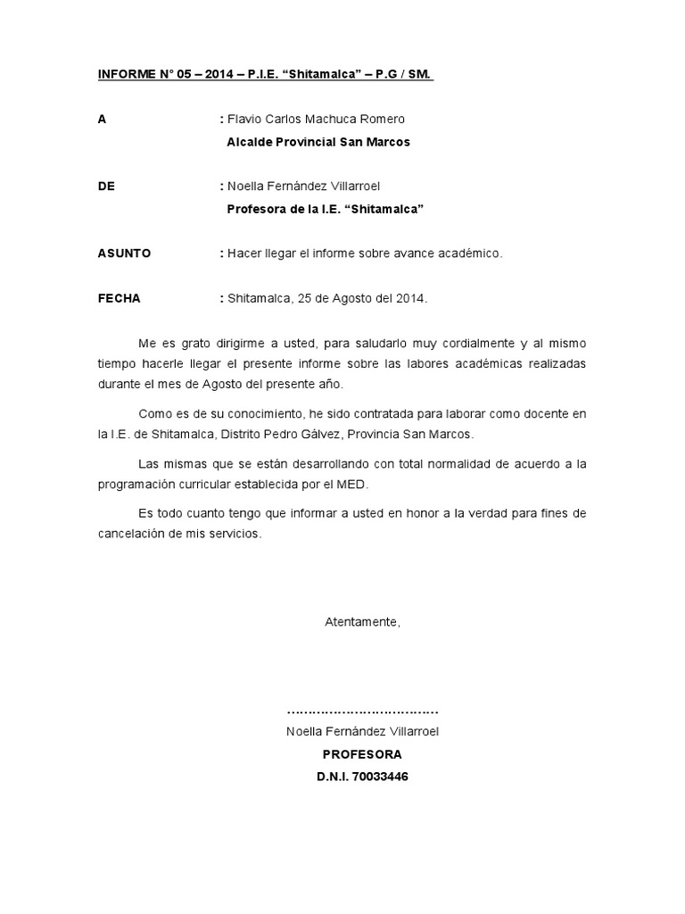 INFORME Noella | PDF | Crecimiento personal y profesional | Ciencias ...