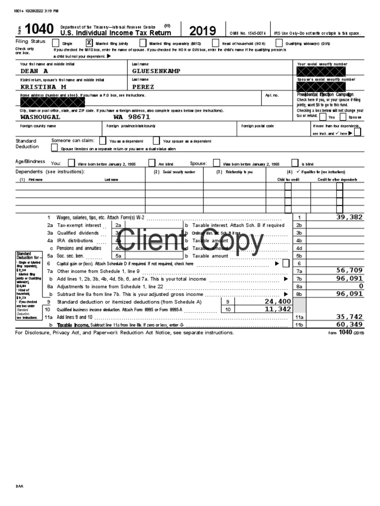 2019 Tax Return Form Guide | PDF | Irs Tax Forms | United States Law