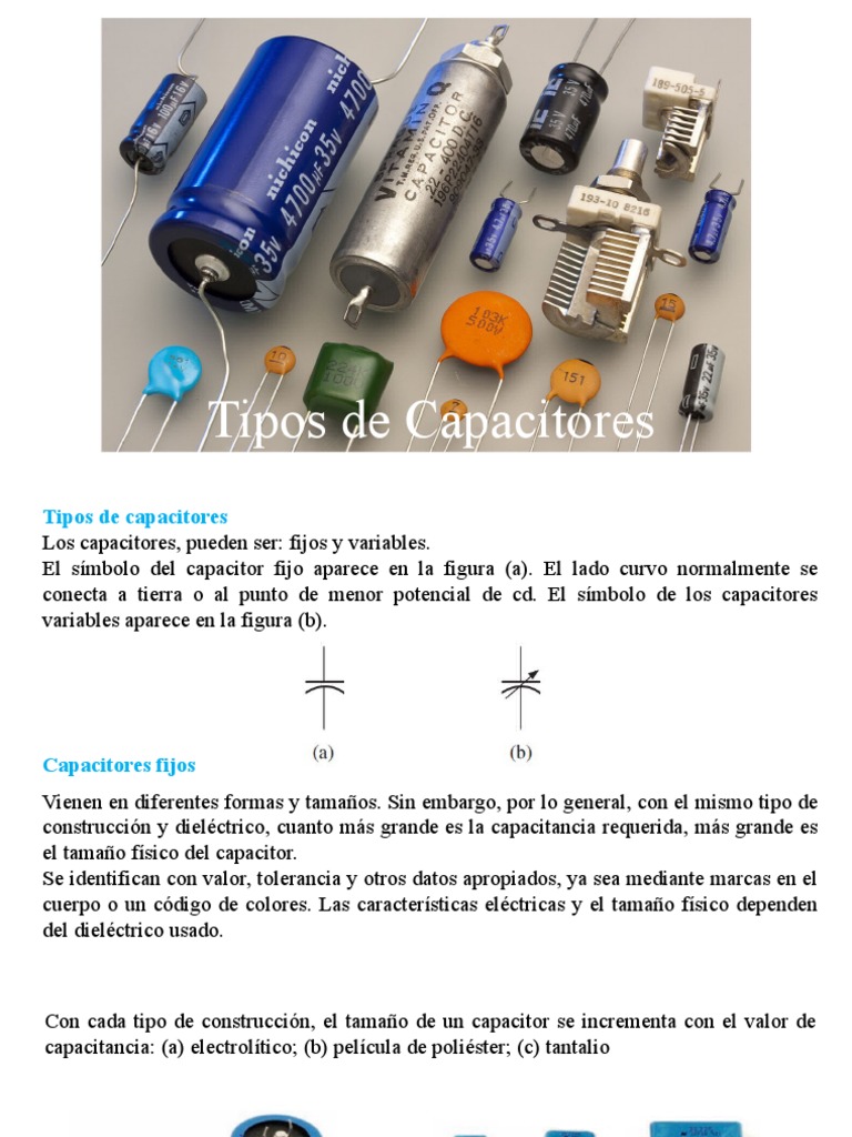 Tipos de Capacitores | PDF | Condensador | Dieléctrico