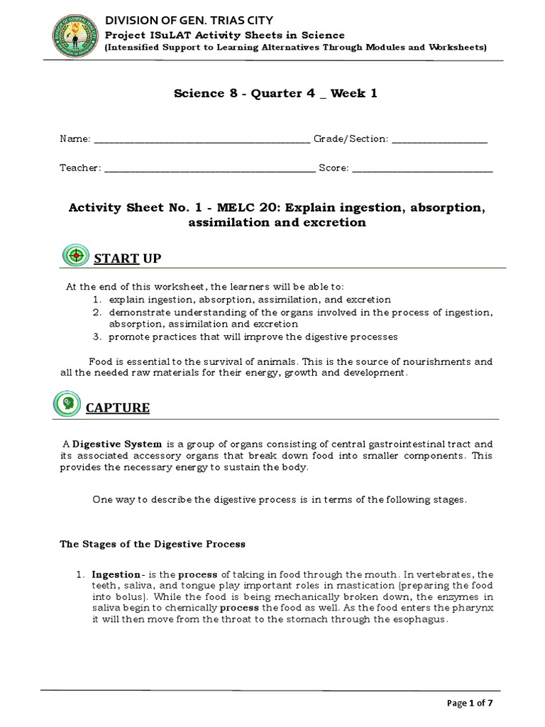Althea Reanne Gono Learning Task q4 w1 SCIENCE | PDF | Digestion | Human Digestive System