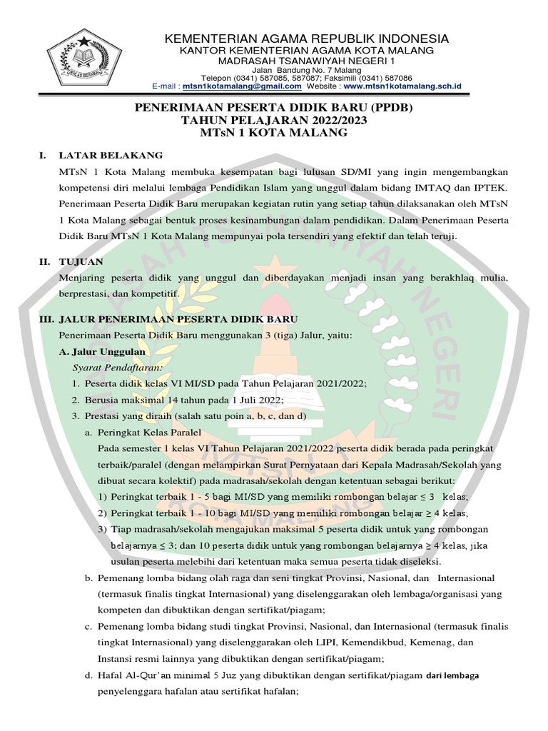 Brosur PPDB 2022-2023 | PDF