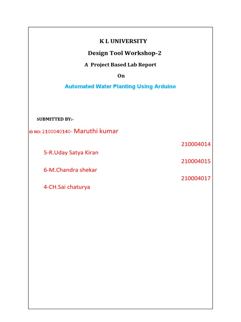 Project Document Format | PDF | Arduino | Equipment