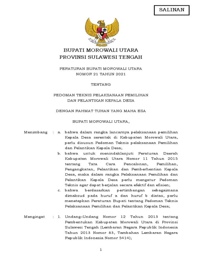 Perbup Pilkades Edit | PDF