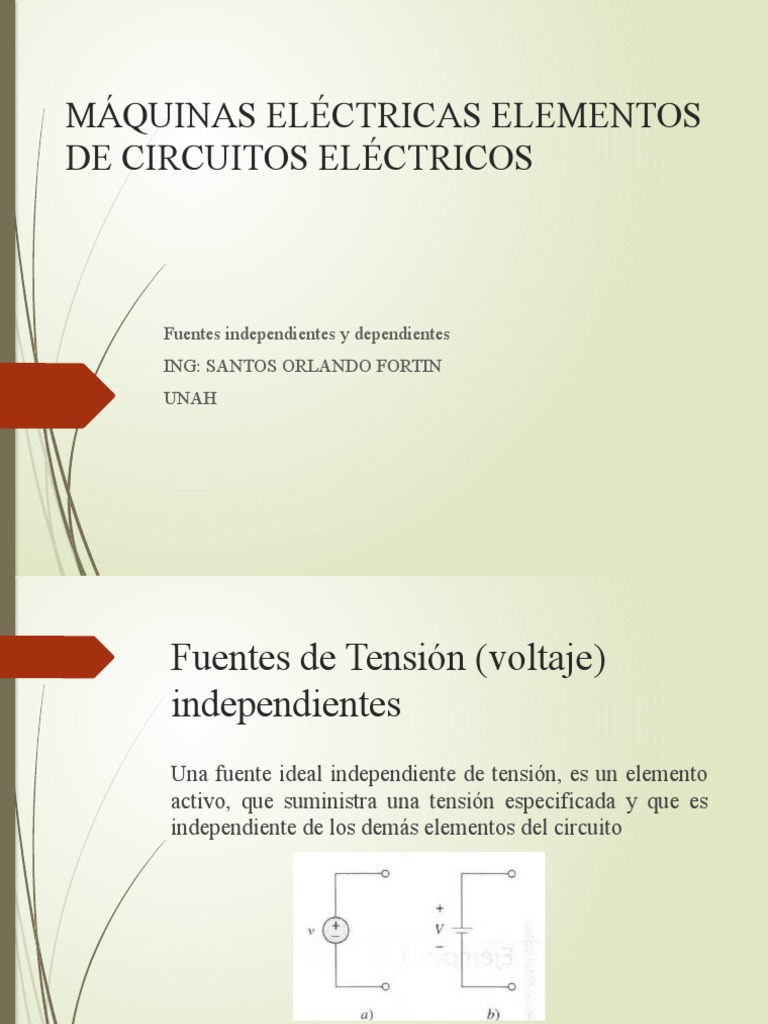 2 Elementos Activos Del Circuito Electrico | PDF | Corriente eléctrica ...