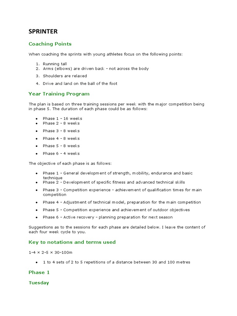 SPRINTER | PDF | Running | Weight Training