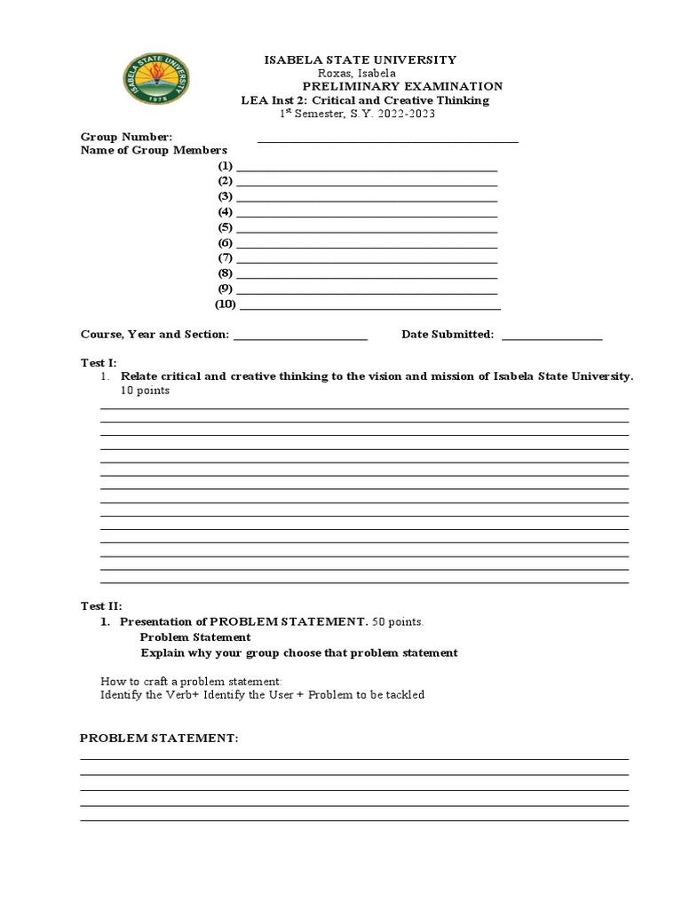 LEA Inst 2 Prelim | Download Free PDF | Cognitive Science | Cognition
