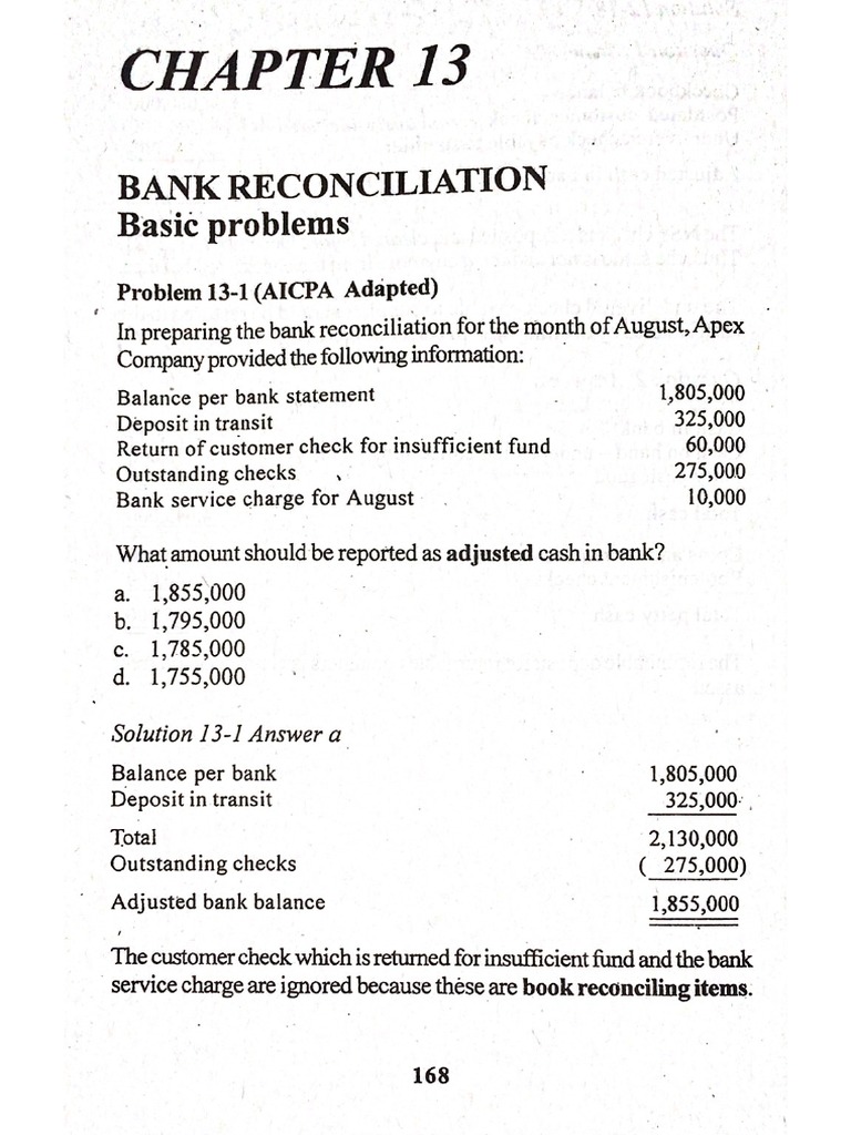 C1314 Bank Reconciliation Basic and Comprehensive Problems | PDF