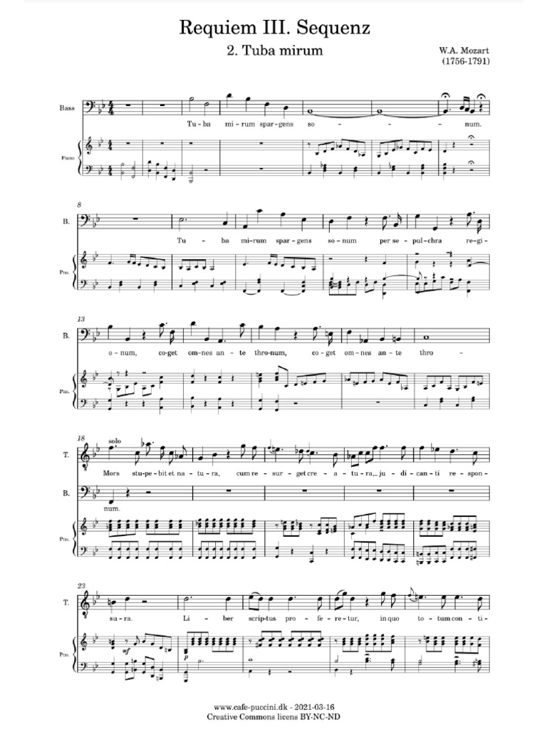Tuba Mirum - Mozart Requiem | PDF