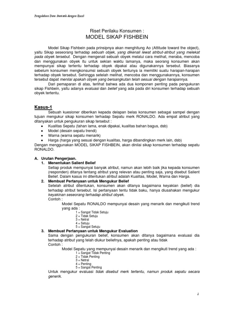 Model Sikap Fishbein: Riset Perilaku Konsumen | PDF