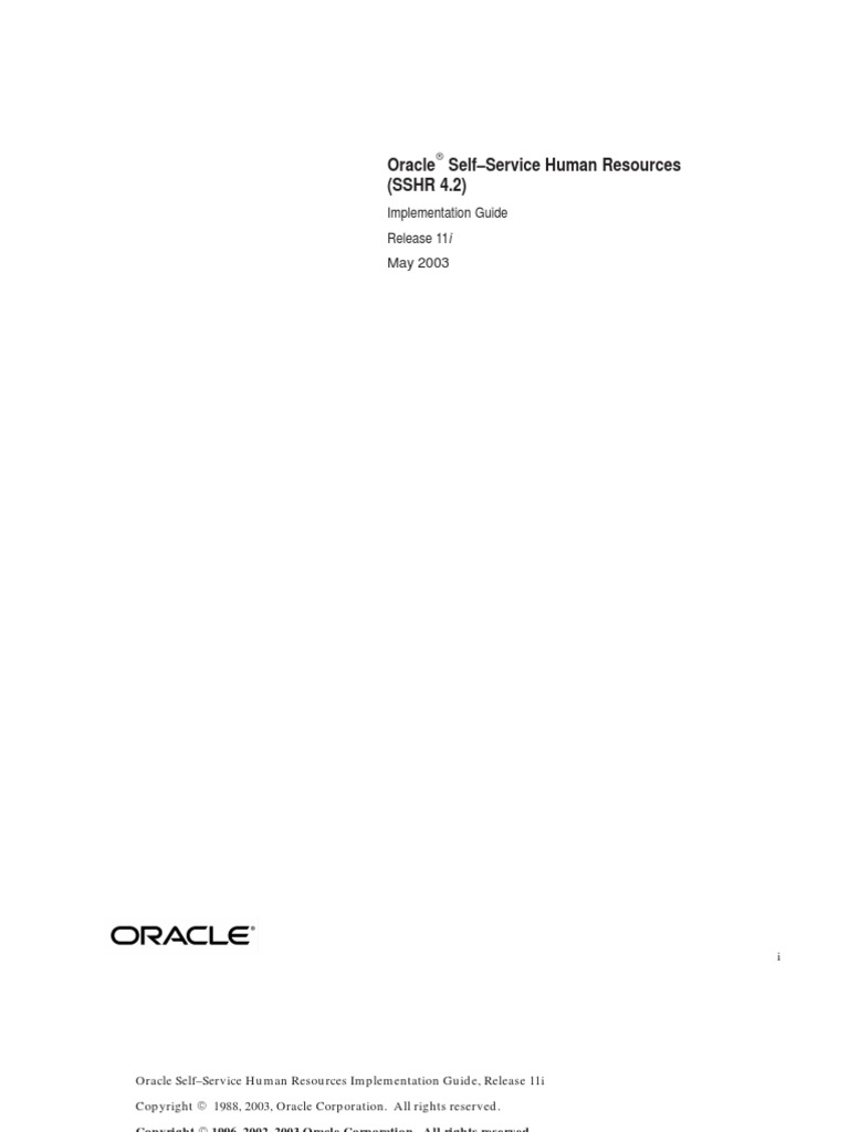 SSHR | PDF | Oracle Corporation | Copyright