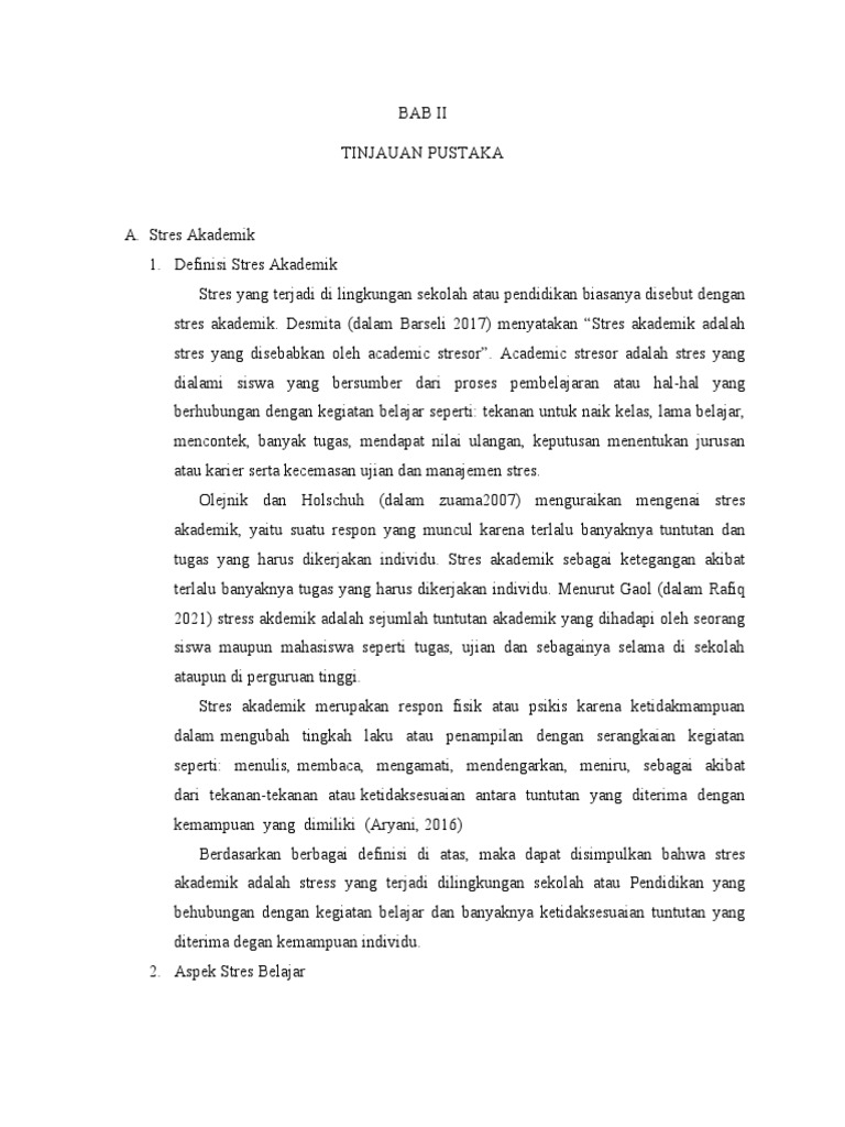 Memahami Stres Akademik Mahasiswa | PDF