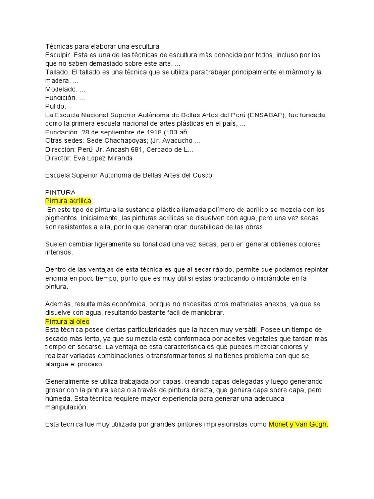 Escultura y Pintura | PDF | Pinturas | Artes plásticas