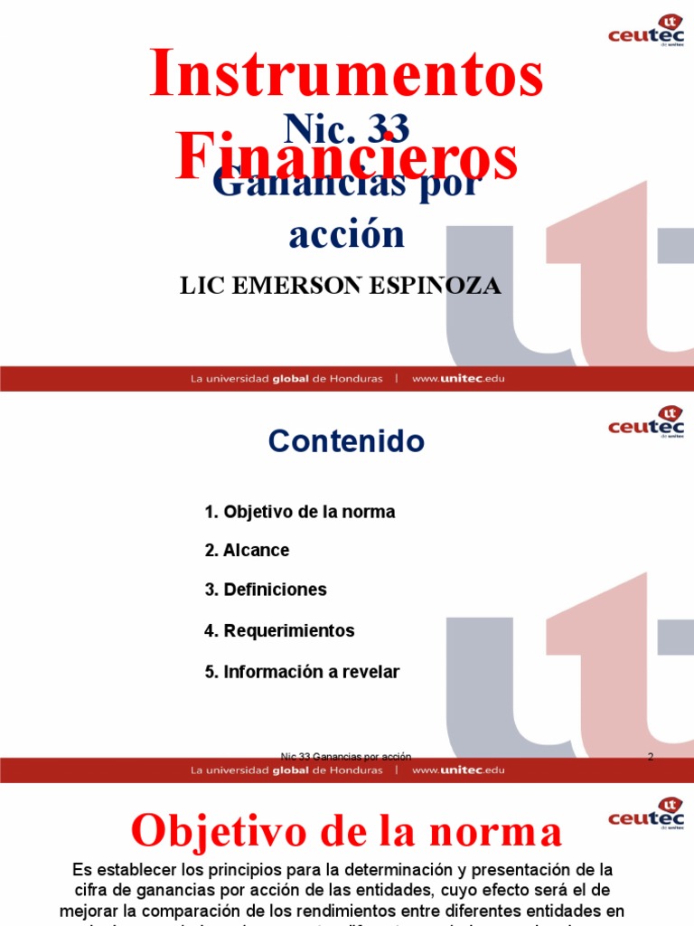 Semana 2 y 3 Presentación 2 NIC 33 Ganancias Por Acción y NIIF Pagos Por Acciones | PDF ...
