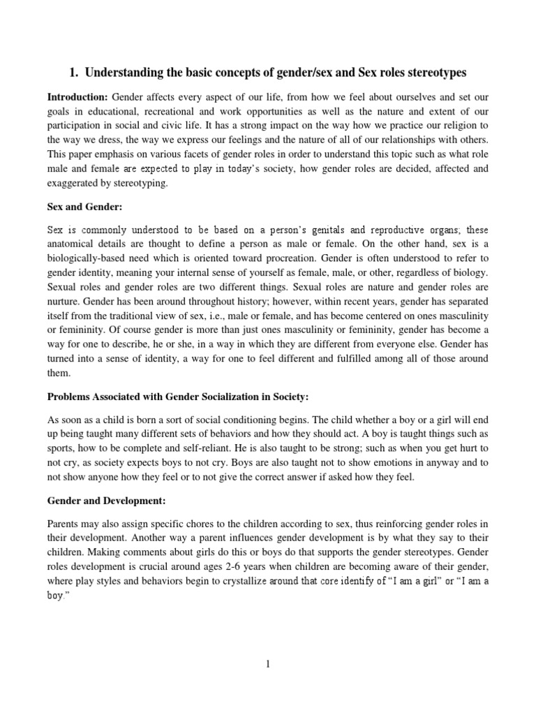 Understanding Gender Roles | PDF | Gender | Gender Studies