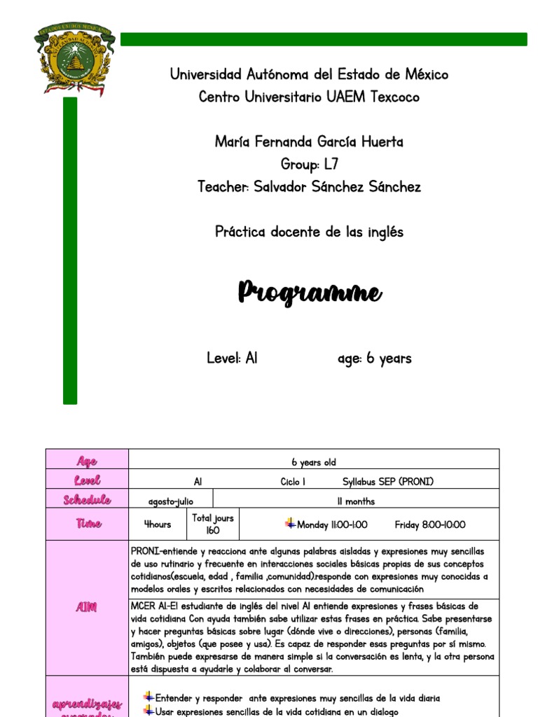 Programa de Inglés Nivel A1 | PDF | Comunicación humana | Lingüística