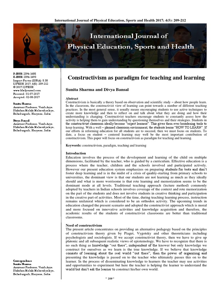 Constructivism A Paradigm For Teaching and Learning | PDF ...