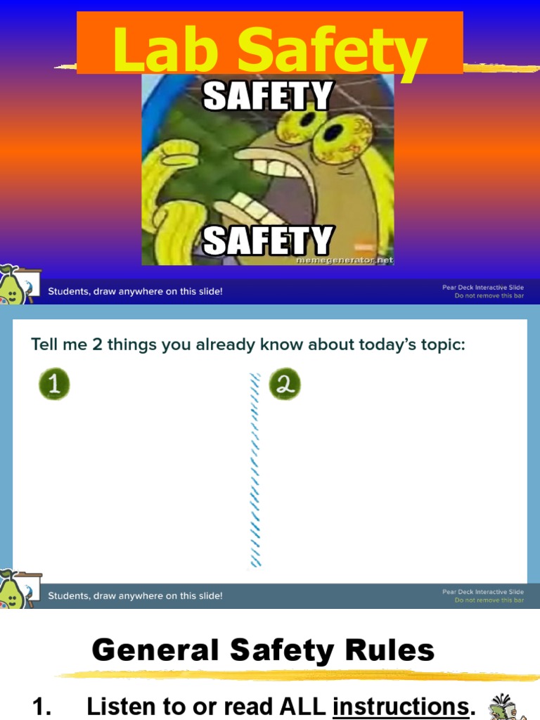Lab Safety Peardeck - Aug 25 | PDF | Self-Improvement | Wellness