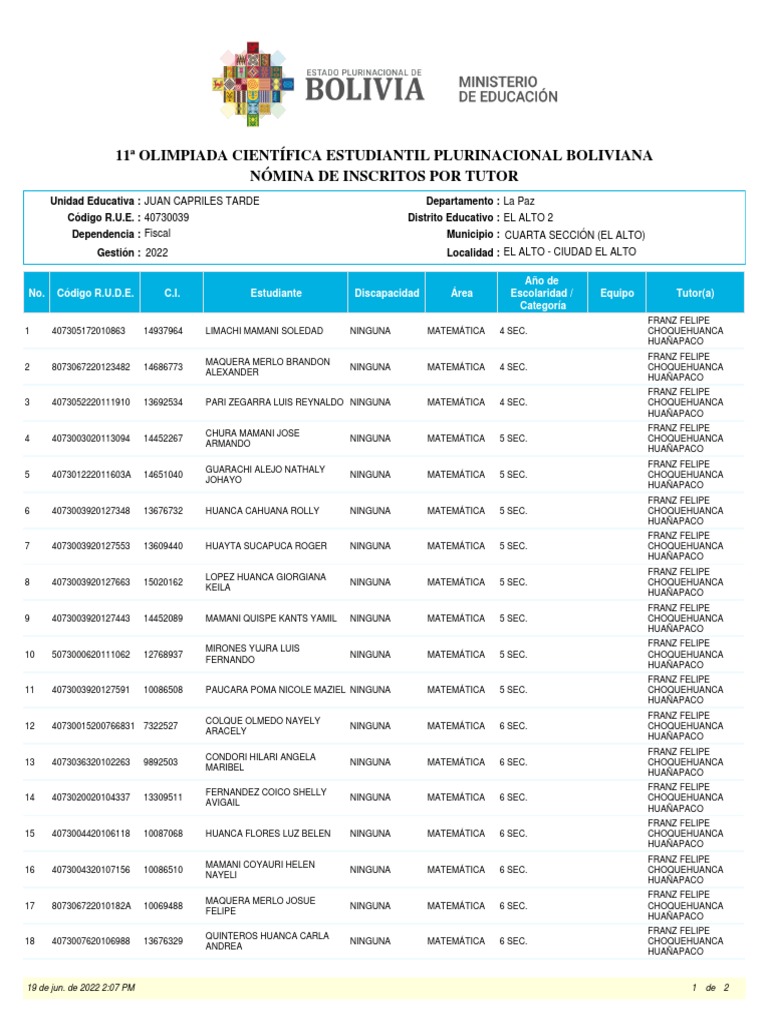 Reporte Olimpiada UE40730039 20220619140807 | PDF