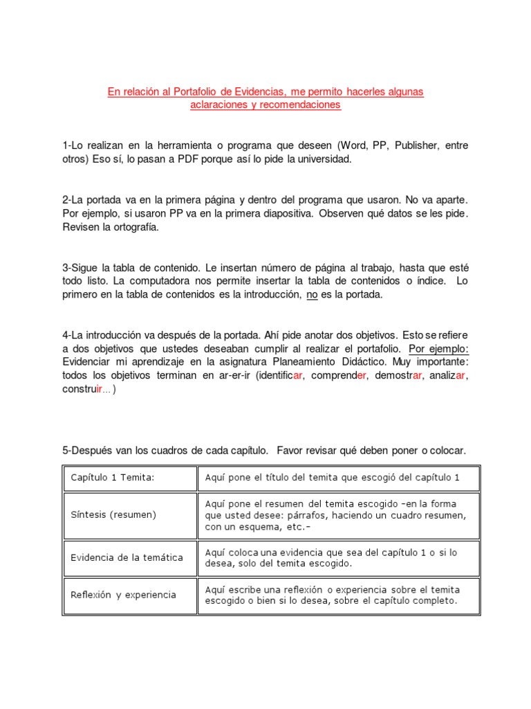 Recomendaciones para Portafolio | PDF | Aprendizaje | Ciencia cognitiva