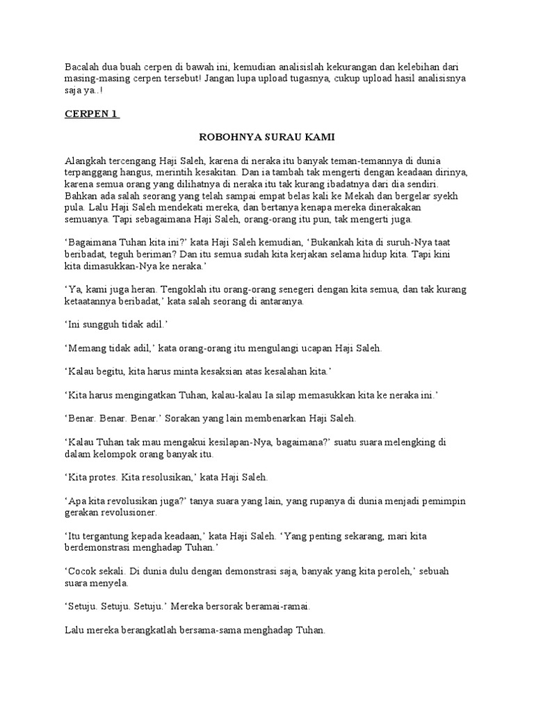 Contoh Cerpen | PDF | Agama & Spiritualitas