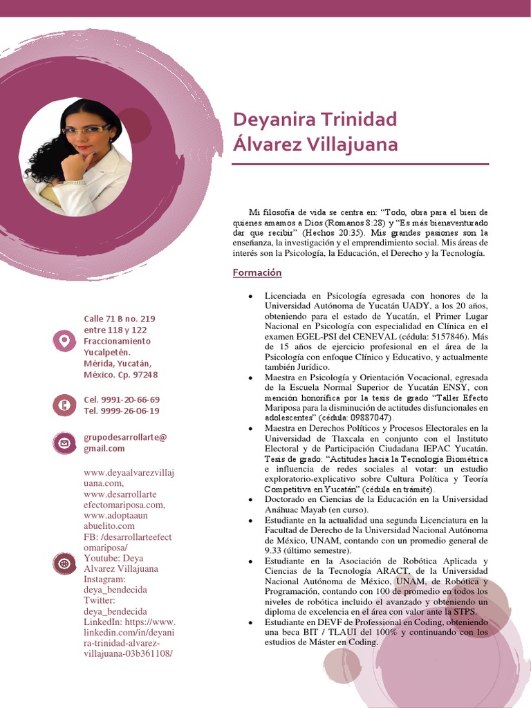 CV Julio 2022 - Deyanira Trinidad Alvarez Villajuana | PDF | México | Sicología