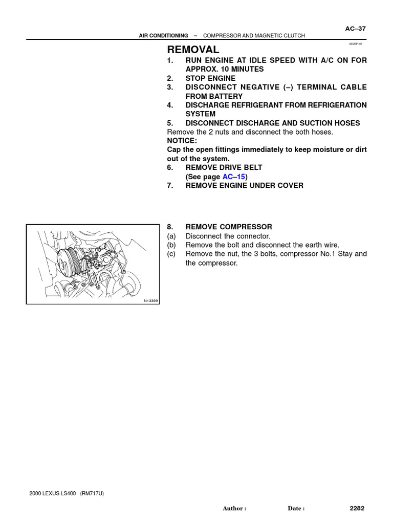 AC-37 Compressor Removal Guide | PDF