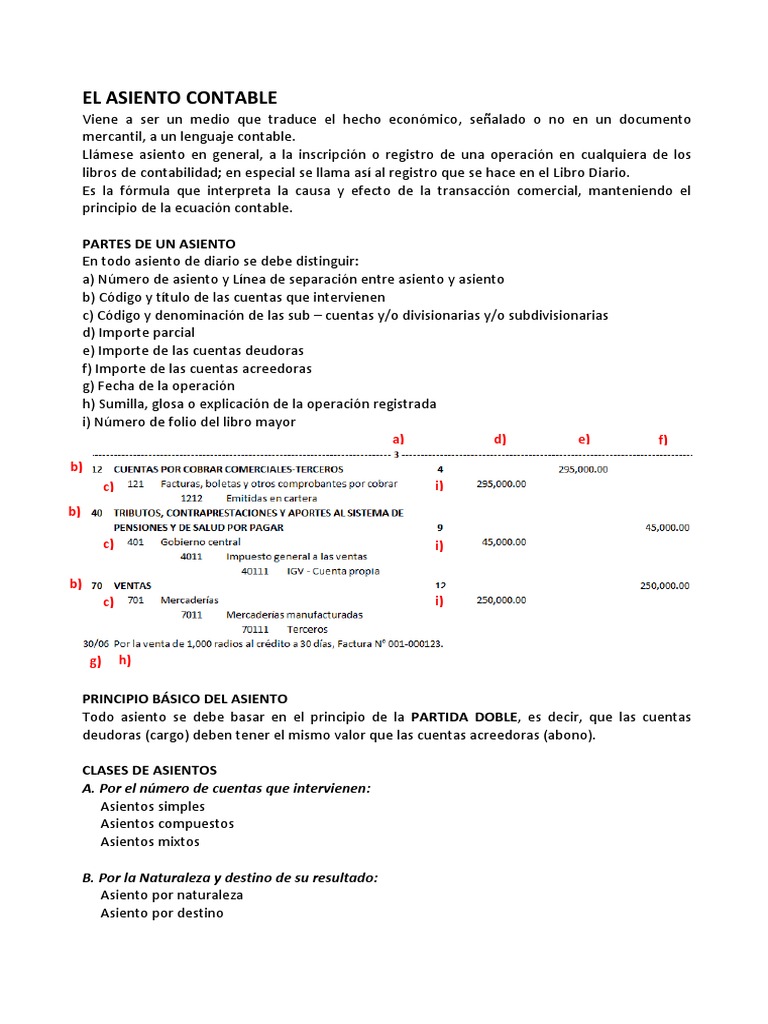 El Asiento Contable | PDF | Contabilidad | Negocios económicos